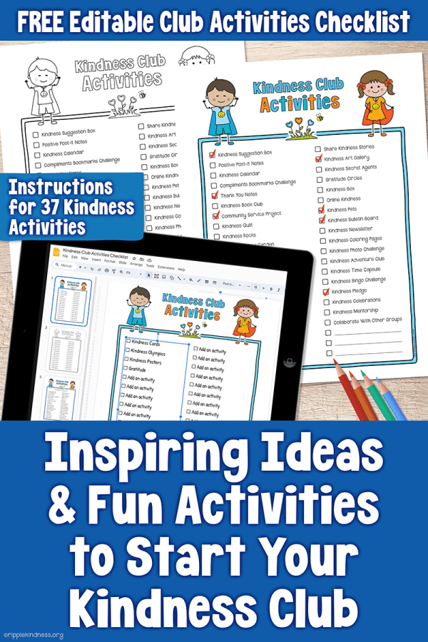Fantastic Kindness Club Ideas With A Free Good Deeds Checklist