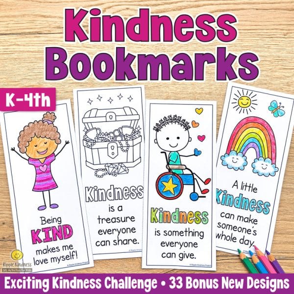 Easy Printable Kindness Bookmarks To Color With Character Building ...