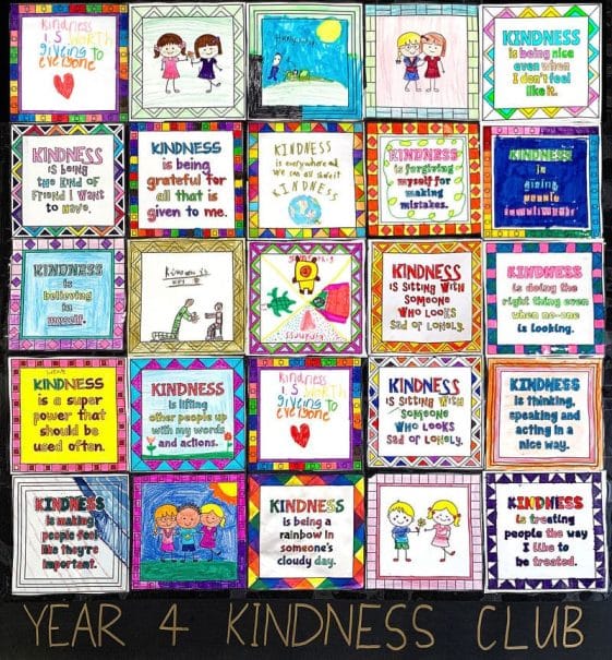 Bulletin Board Idea: Kindness Quilt With Positive Quotes For Students
