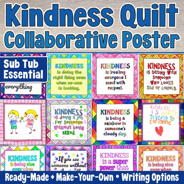 Kindness Quilt Bulletin Board For Elementary Classrooms | Ripple ...