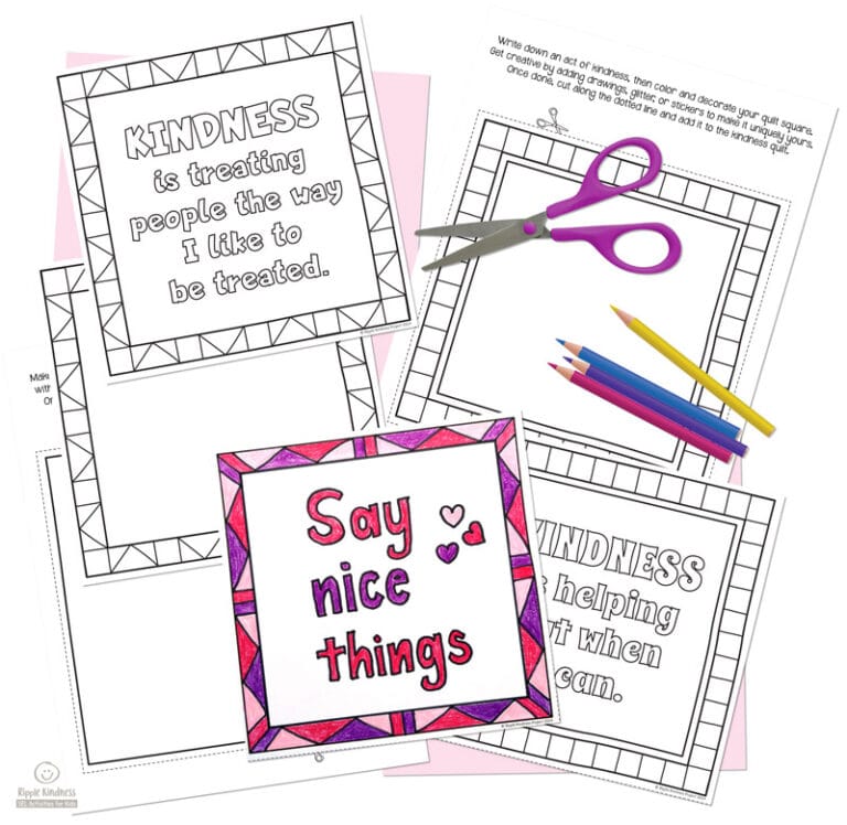 Bulletin Board Idea: Kindness Quilt With Positive Quotes For Students